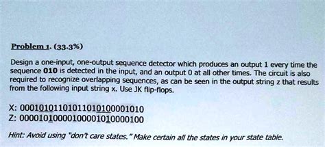Solved Problem1333 Design A One Input One Output Sequence