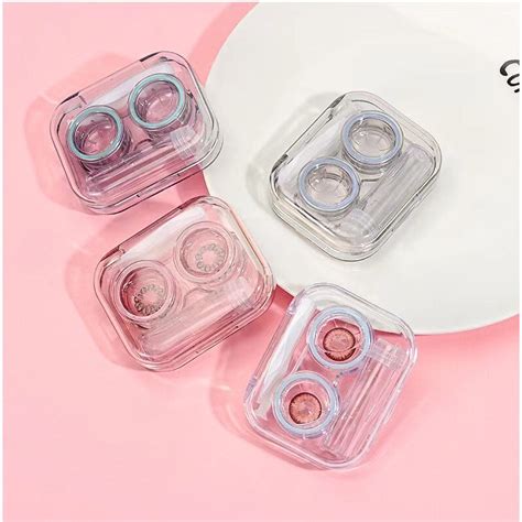 Комплект аксесоари за контактни лещи пластмаса син прозрачен Emag Bg