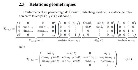 Matrice De Translation Et De Rotation Mathématiques