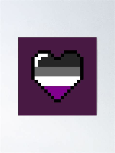 8 Bit Pixel Asexual Flag Heart Poster For Sale By Pixelology Redbubble