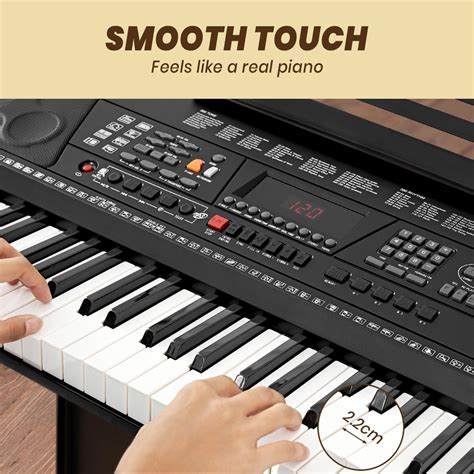 61 Keys Electronic Piano Keyboard Digital Electric Keyboards Led Display Touch Sensitive Music