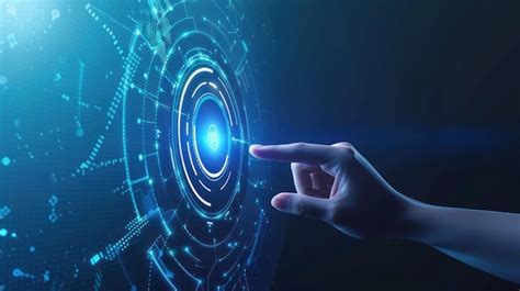Premium Photo Cybersecurity Concept With Hand Interacting With A Futuristic Interface