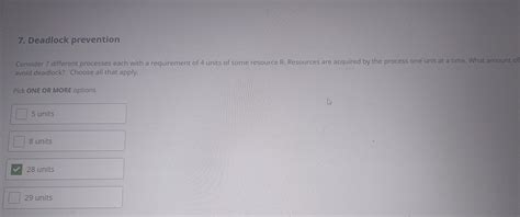 solved deadlock preventionconsider 7 ﻿different processes
