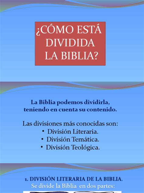 Divisiones De La Biblia Pdf Biblia Libro Del éxodo
