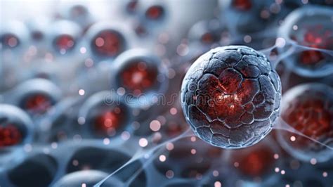 A Detailed 3d Rendering Of A Cluster Of Microscopic Cells Showcasing Intricate Structures And