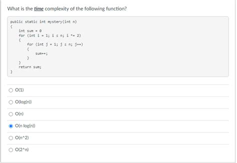Solved What Is The Time Complexity Of The Following