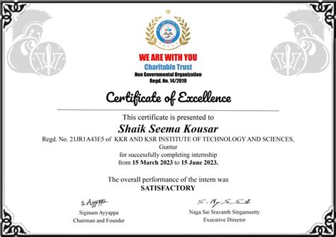 Shaik Seema Kousar On Linkedin Internshipexperience Wearewithyou Nonprofit Skilldevelopment