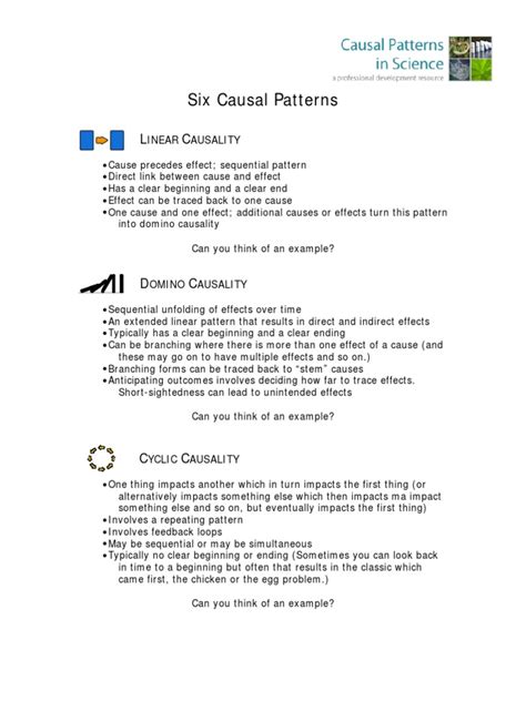 Six Causal Patterns Pdf Causality