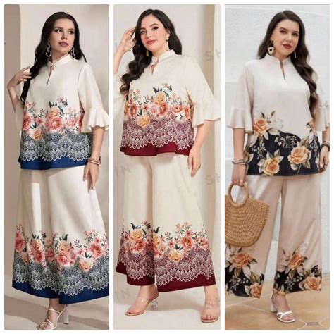 Fz Plus Size Terno Blouse And Pants For Women Top And Pants