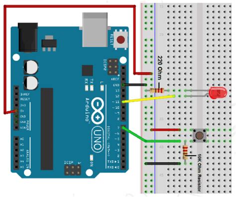 Tutorial How To Control Led By A Button Arduino Iduino