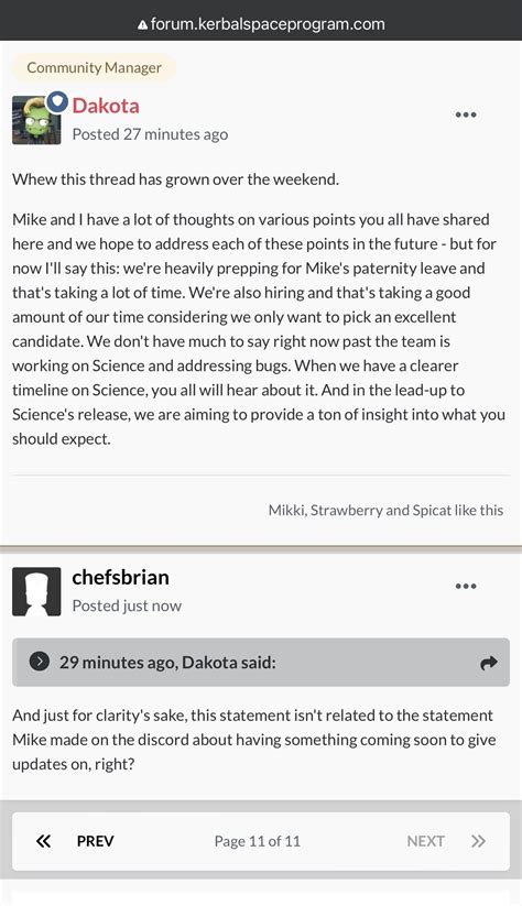 latest dev communication on the timing of the science update r kerbalspaceprogram