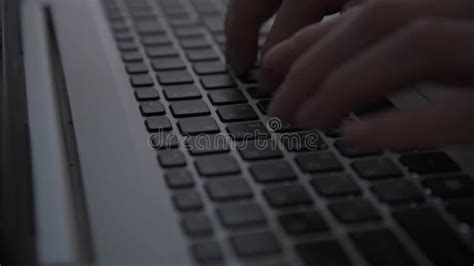 In The Dark The Hacker S Hands Work On The Keyboard Cyber Crimes A