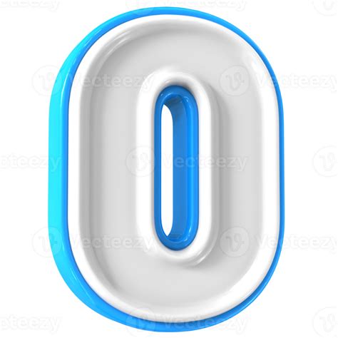 Blue With White Number 0 3d Rendering 50270401 Png