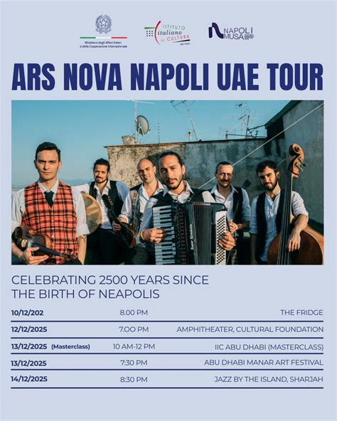 Ars Nova Napoli Tour Eau Istituto Italiano Di Cultura Di Abu Dhabi