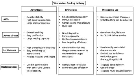 Viral Based Delivery Vectors Schematic Diagram Showing The Advantages