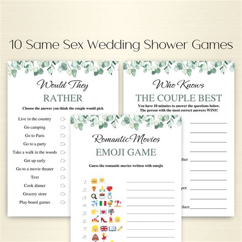 10 Printable Same Sex Wedding Shower Games Same Sex Shower Etsy