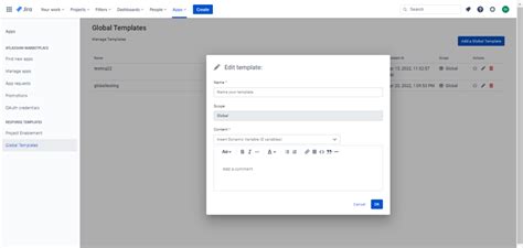 Creating A Global Template Appbox Support