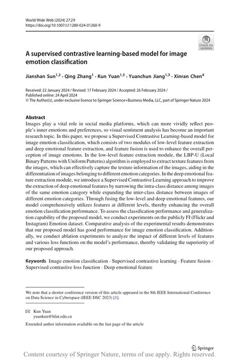 A Supervised Contrastive Learning Based Model For Image Emotion