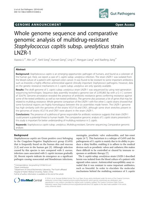 Pdf Whole Genome Sequence And Comparative Genomic Analysis Of Multidrug Resistant