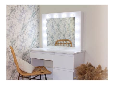 ᐉ Туалетний столик Homart 12 Led із дзеркалом і підсвічуванням Білий 9281 • Краща ціна в Києві