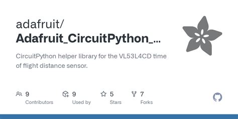Github Adafruitadafruitcircuitpythonvl53l4cd Circuitpython Helper Library For The Vl53l4cd