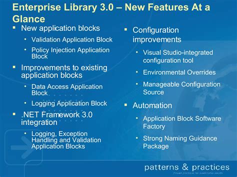 Enterprise Library 30 Overview Ppt