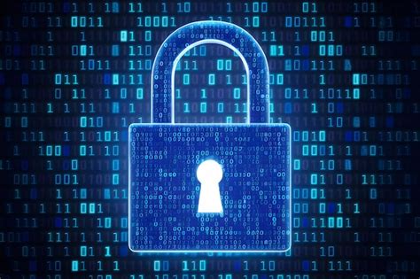 Digital Padlock With Binary Code Backdrop Glowing Keyhole Symbolizing