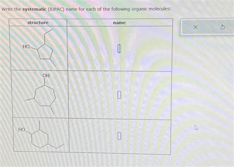 Solved Write The Systematic Iupac Name For Each Of The
