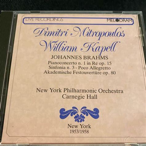 【やや傷や汚れあり】melodram 西独盤 ウィリアム・カペル ブラームス ピアノ協奏曲 1番 ミトロプーロス 大学祝典序曲 1953