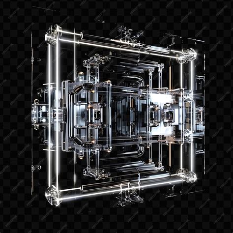 Premium Psd Quantum Computing Gate With Qubit Processing And Silver Quan Design Cnc Frame Art