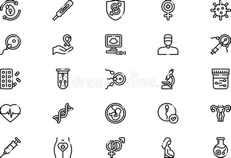 Reproductive Health Icons Collection Is A Vector Illustration With