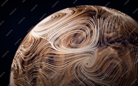 Premium Photo Wave Pattern With Flowing Curl Lines 3d Rendering