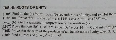 Solved THE Nth ROOTS OF UNITY Find All The A Fourth Chegg