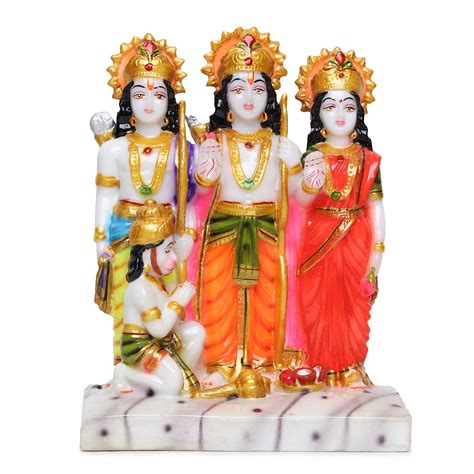 Buy Vivars Marble Dust Lord Ram Darbar Statue Sita And Hanuman Idol