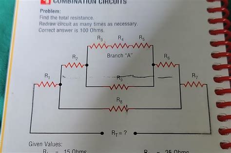 solved problem find the total resistance redraw circuit as
