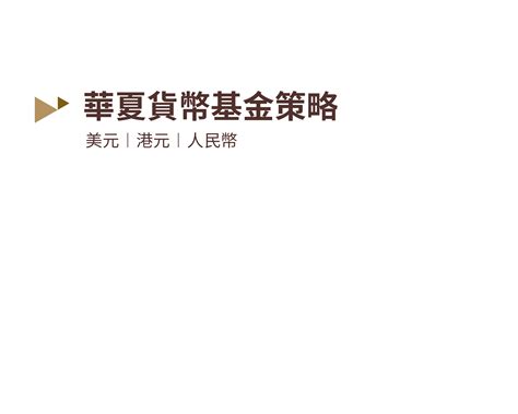 華夏基金 香港 貨幣基金策略