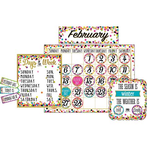 Confetti Calendar Bulletin Board Display Tcr5443 Teacher Created