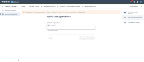 workflow to list azure container registry images · digital ai release