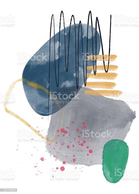 창조적 인 미니멀 한 손이 그린 추상적인 현대미학 배경 미니멀 한 디자인 벽 장식 엽서 또는 브로셔 디자인에 대한 추상적인 물 색깔vector 추상적인에 대한 스톡 벡터