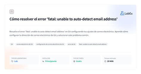 Solución Al Error Fatal Unable To Auto Detect Email Address En Git