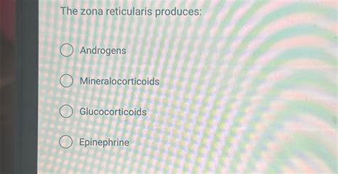 Solved The Zona Reticularis