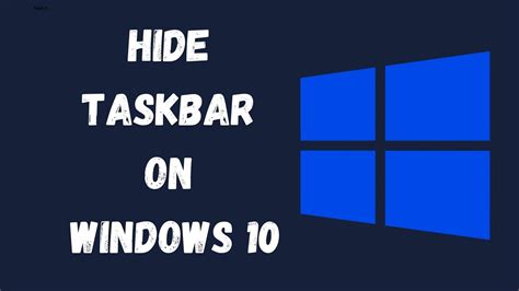 How To Hide Taskbar On Windows YouTube