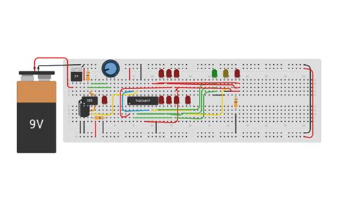 Circuit Design Semáforo Con 4017 Tinkercad