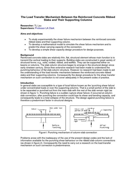 Load Transfer Reinforced Concrete Ribbed Slabs Pdf Reinforced Concrete Column