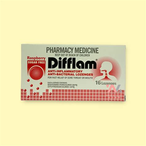 Difflam Lozenges Raspberry 華民藥房
