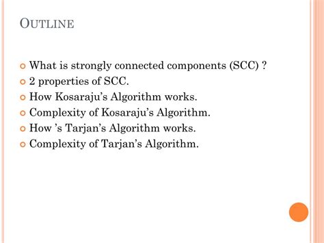 Ppt Find Strongly Connected C Omponents Using K Osarajus Algorithm