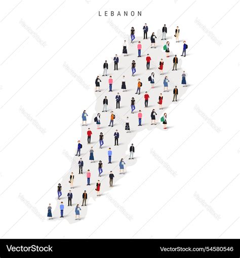 Lebanon Population Map Large Group Of People Vector Image
