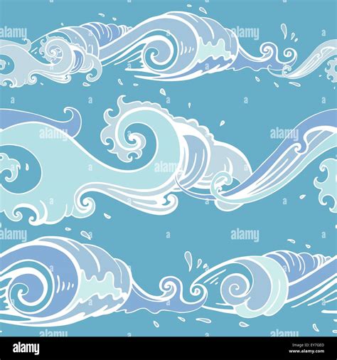 Sea Waves Seamless Background Stock Vector Image And Art Alamy
