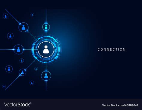 Abstract Network Connection Digital Hi Tech Vector Image