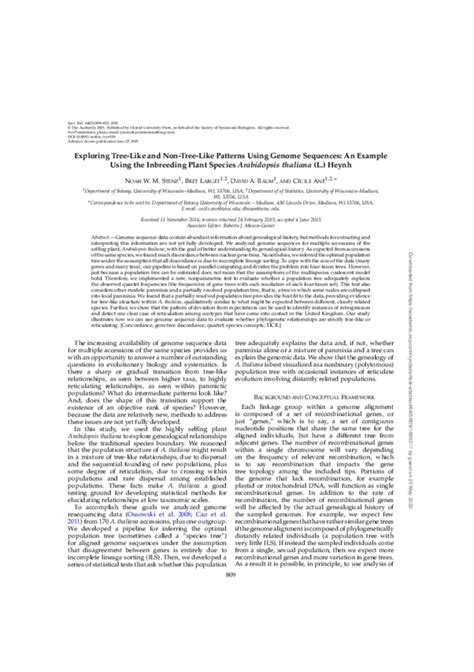 Pdf Exploring Tree Like And Non Tree Like Patterns Using Genome